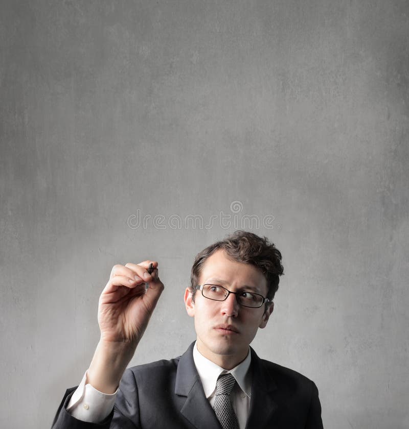 Écrivez image stock. Image du businessman, jeune, travail - 20653595