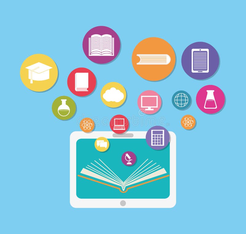 Éducation En Ligne D'Elearning Illustration de Vecteur - Illustration ...