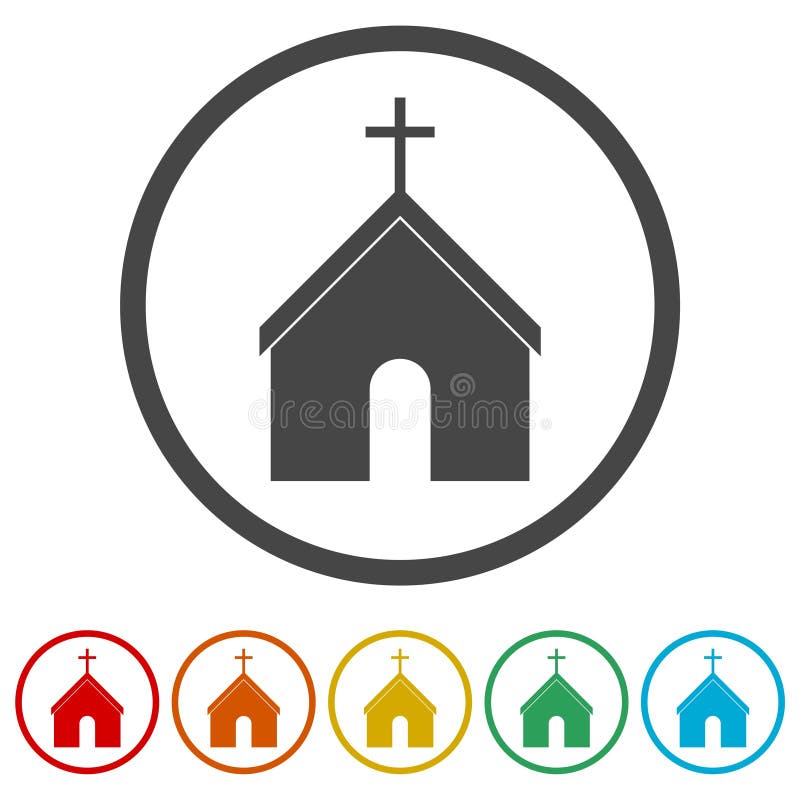 Église De Symbole, Icône D'église Sur Le Fond Foncé Illustration de ...