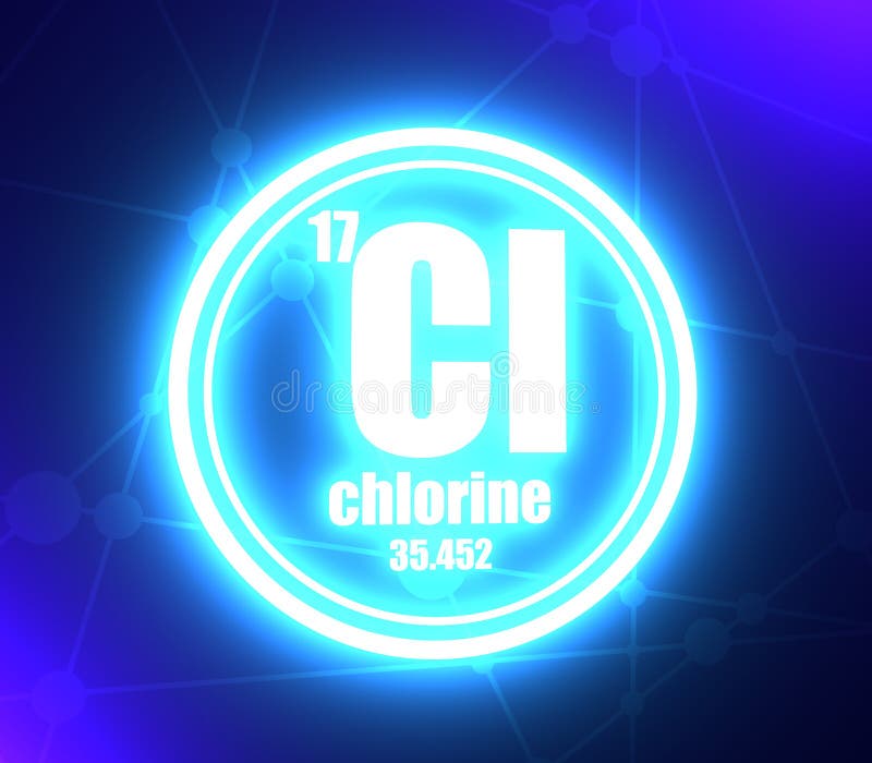 Élément chimique de chlore illustration stock. Illustration du formule ...