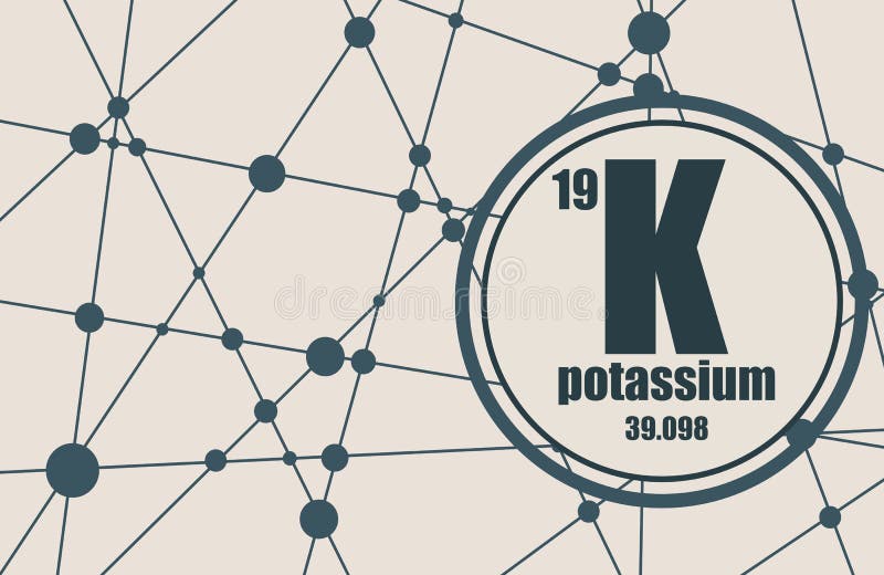 Élément Chimique K De Potassium Signe De Potassium Avec Numéro Atomique ...