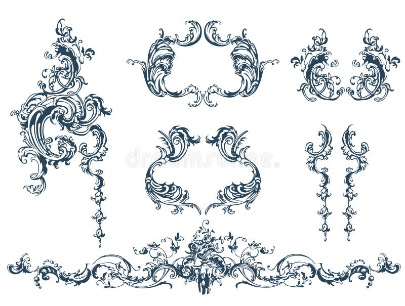 Éléments décoratifs illustration de vecteur. Illustration of lauriers ...