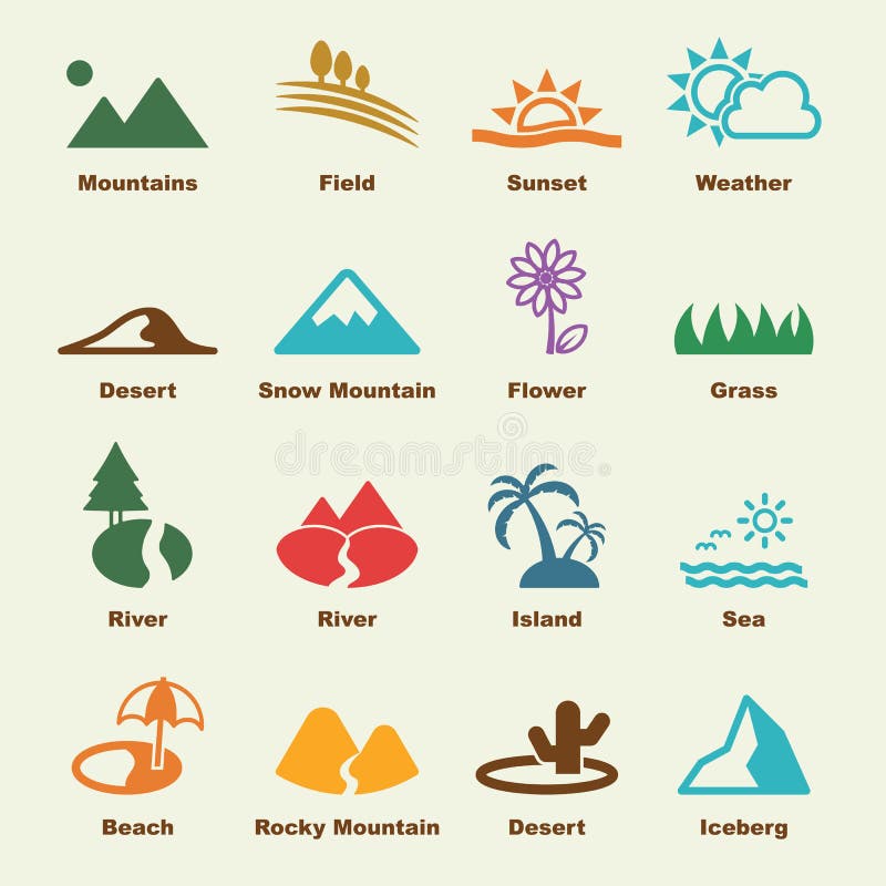 Éléments de paysage illustration de vecteur. Illustration du coloré ...