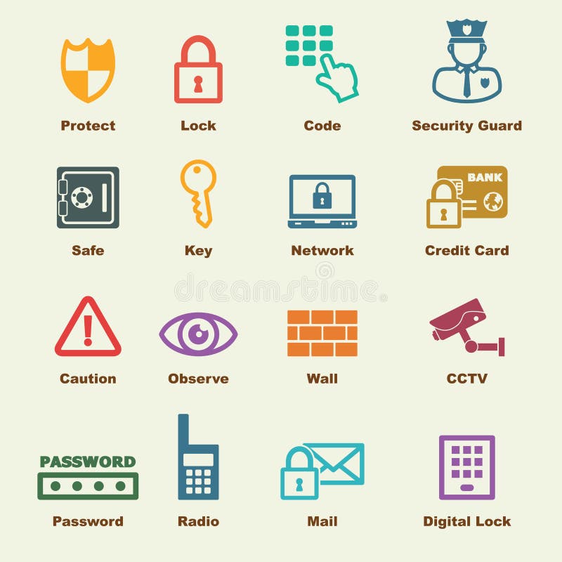 Pictogrammes Et Icônes Visuels De Caméras De Sécurité De Surveillance ...