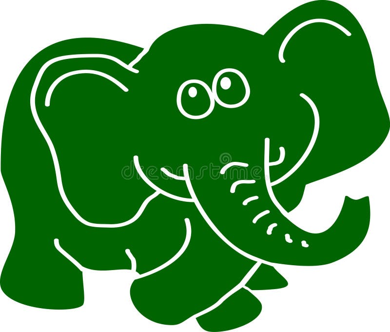 Éléphant vert illustration de vecteur. Illustration of animaux - 17009197