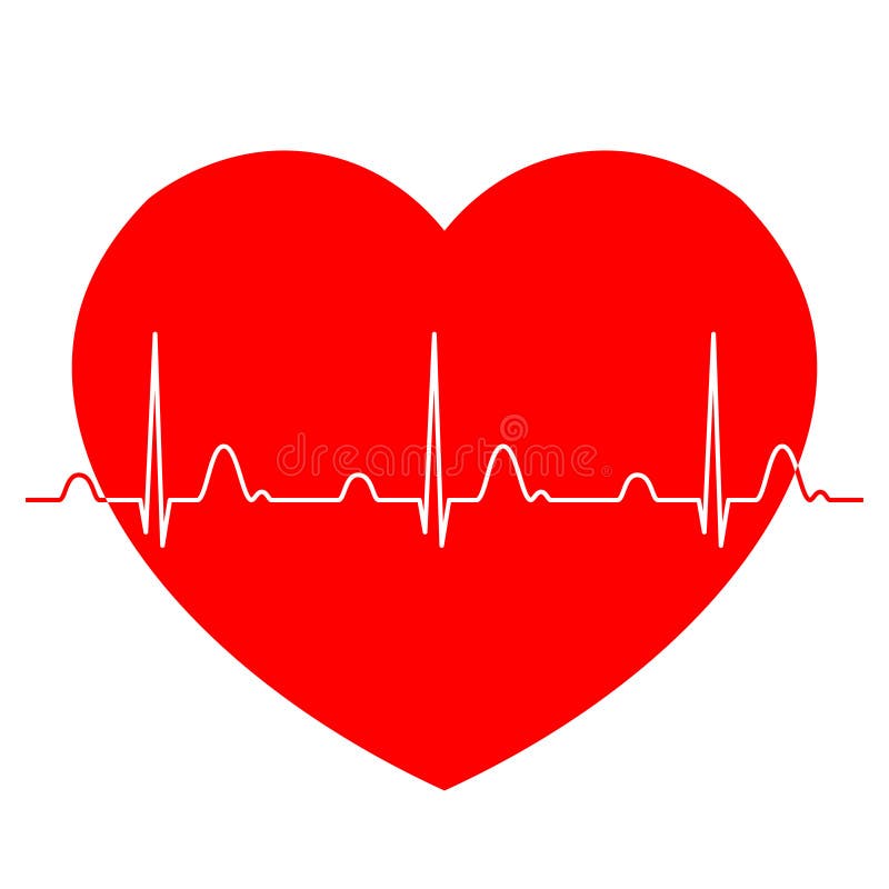 Électrocardiogramme Normal Avec Cœur Rouge Illustration de Vecteur ...