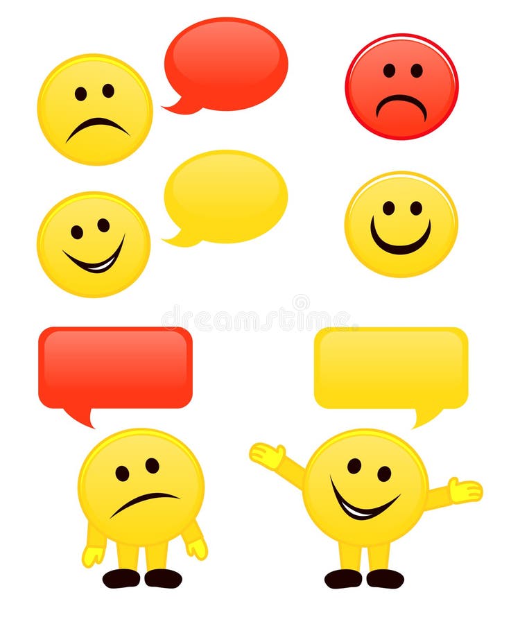 Bulles Heureuses Et Tristes De La Parole Illustration de Vecteur ...