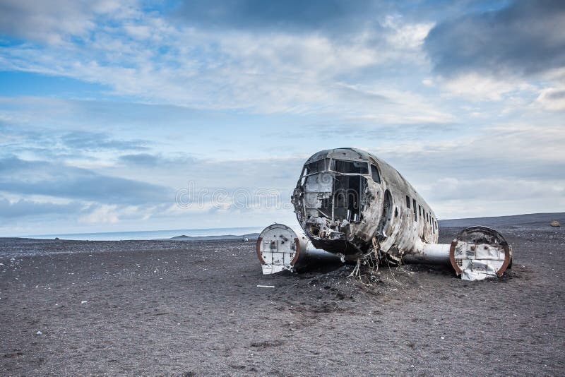 Épave D'un Avion Dakota, Islande Photo stock - Image du accident ...
