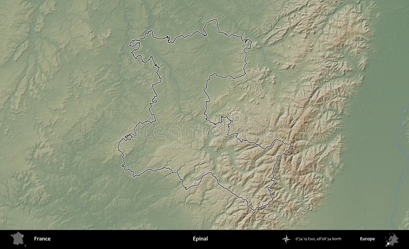 Epinal Outlined, France. Physical Stock Illustration - Illustration of ...
