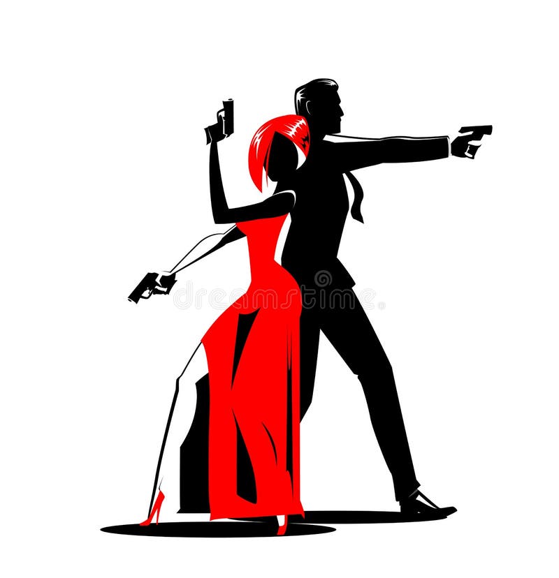 Équipe d'agents secrets illustration de vecteur. Illustration of ...