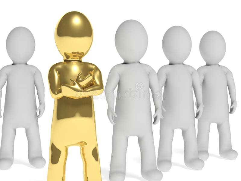 équipe 3d avec le chef illustration stock. Illustration du concept ...