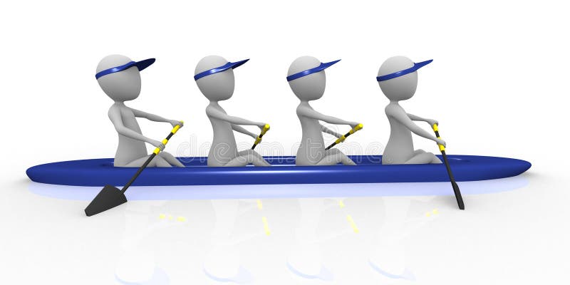 équipe de l'aviron 3d illustration stock. Illustration du dessin - 26060770