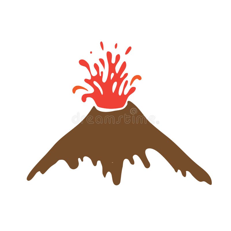 Éruption D'un Volcan, Logo De Vecteur Illustration de Vecteur ...