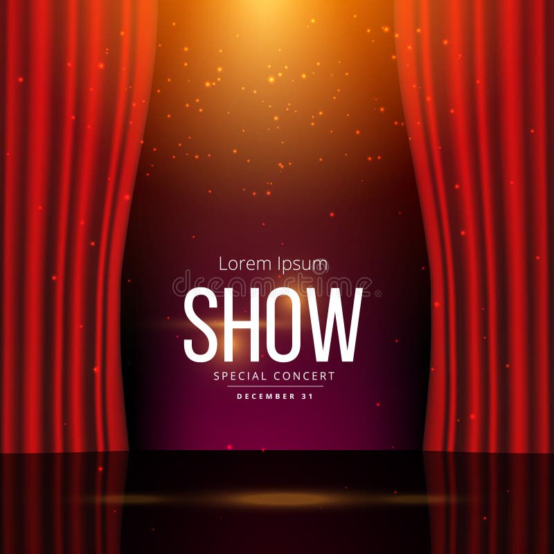 Étape Avec Les Rideaux Ouverts En Rouge Illustration de Vecteur ...