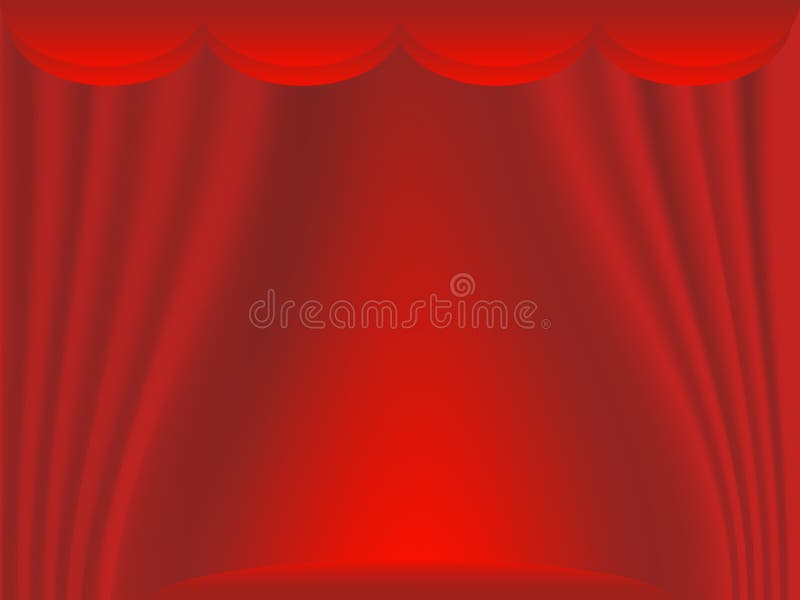 Étape Avec Les Rideaux Rouges Illustration de Vecteur - Illustration du ...