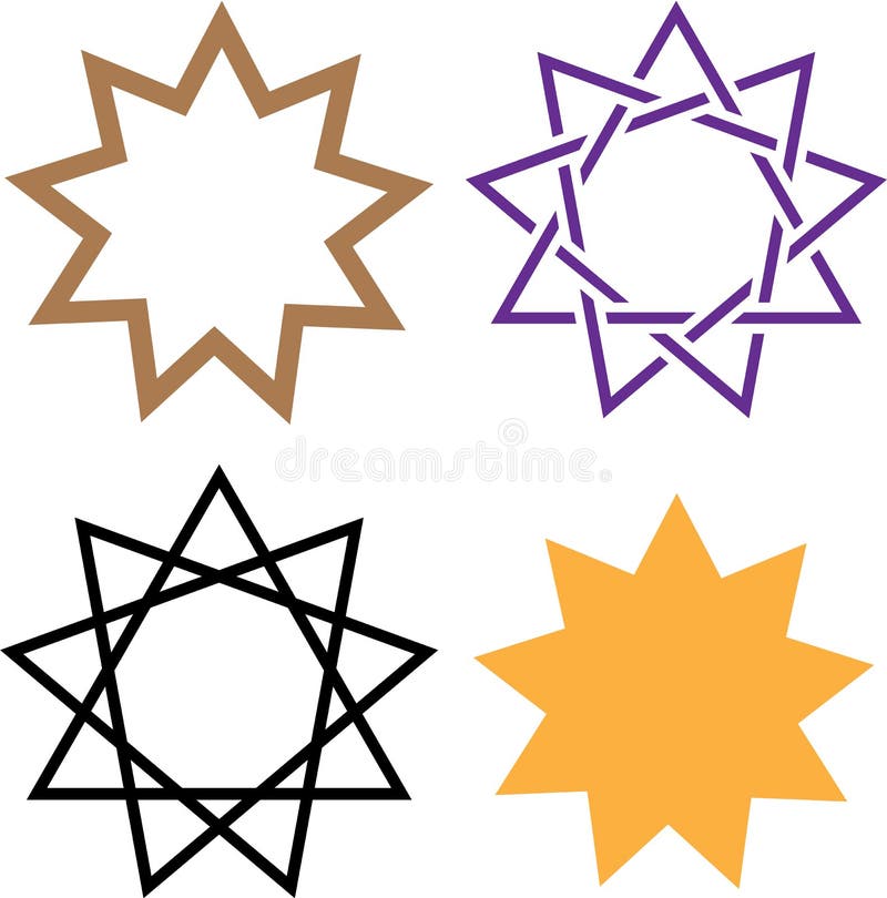 étoile De Bahai. Symbole Religieux Du Bahaïsme. Illustration ...