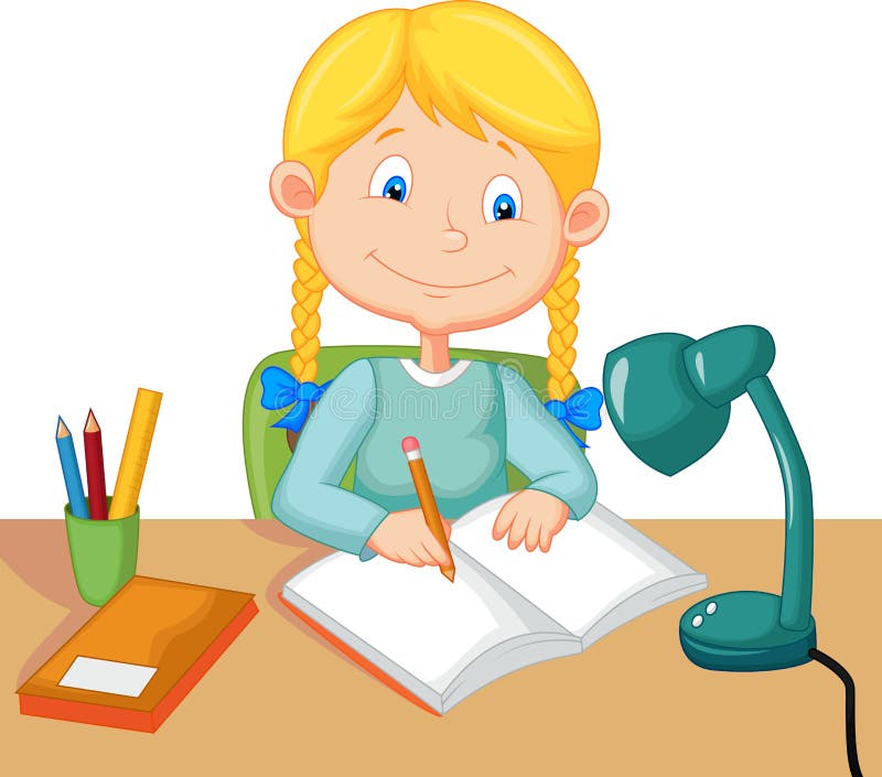 Étude de petite fille illustration de vecteur. Illustration du travail ...