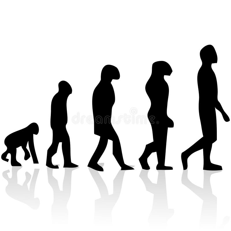 Silhouette De Théorie De L'évolution De L'homme Illustration de Vecteur ...