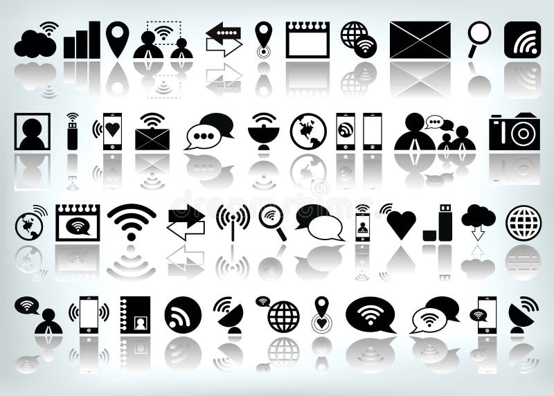 Ícone Ajustado Do Computador Da Web Do Internet Do Vetor Ilustração do ...