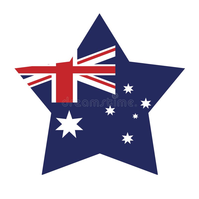 ícone Australiano Da Estrela Da Forma Da Bandeira Ilustração Stock ...