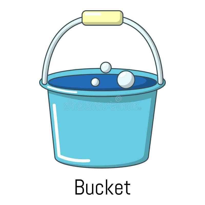 Ícone Da Cubeta Do Metal, Estilo Dos Desenhos Animados Ilustração do ...