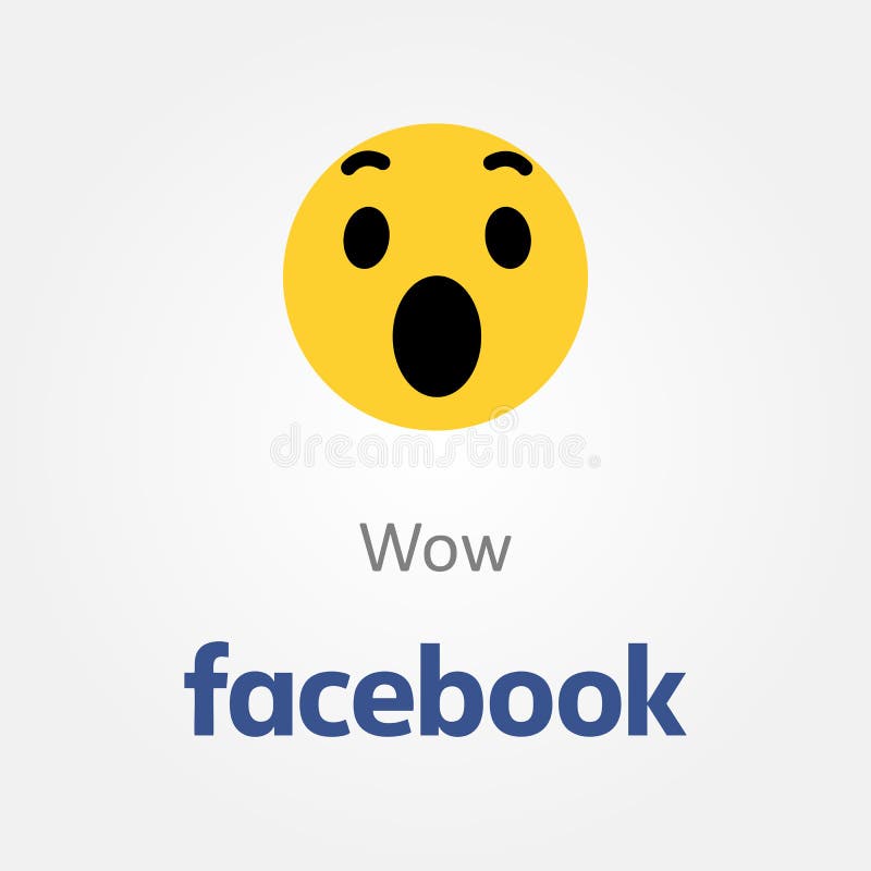 Ícone Da Emoção De Facebook Vetor Do Emoji Do Wow Imagem Editorial ...