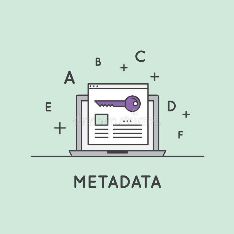 Ícone Da Ilustração Do Vetor Com Metadata Ilustração Stock - Ilustração ...