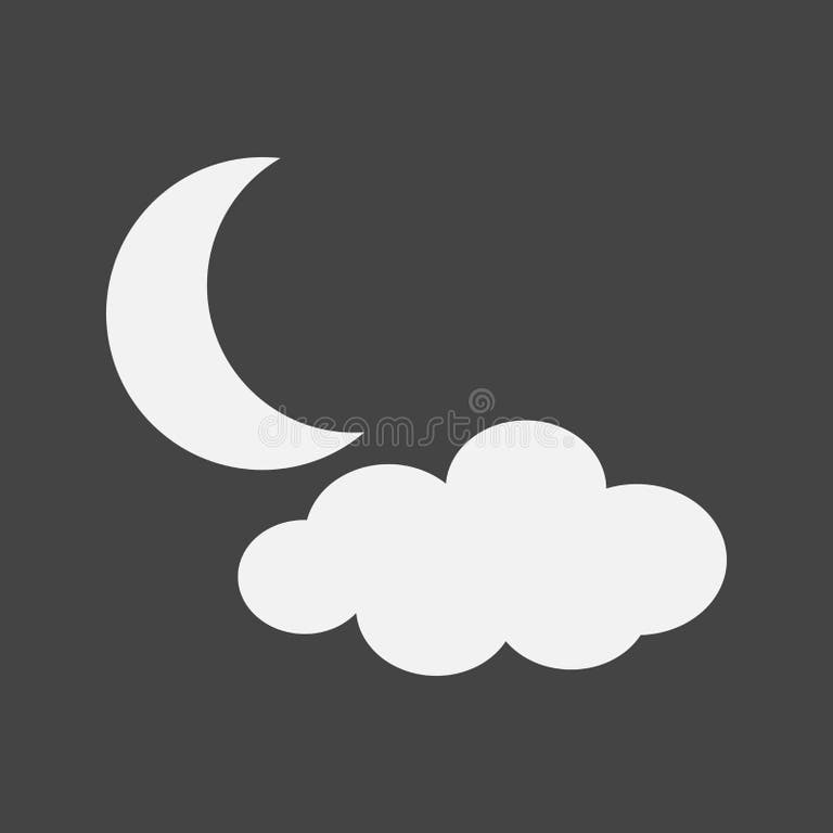Ícone Da Lua E Da Nuvem Ico Da Lua E Da Nuvem Do Vetor Da Previsão De ...