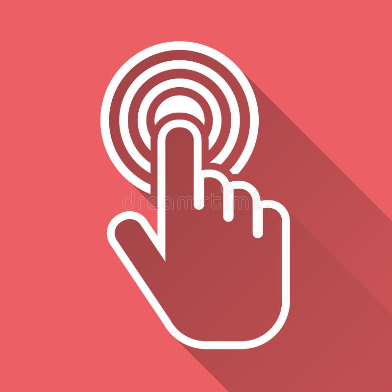 Ícone da mão do clique ilustração do vetor. Ilustração de nearsighted ...