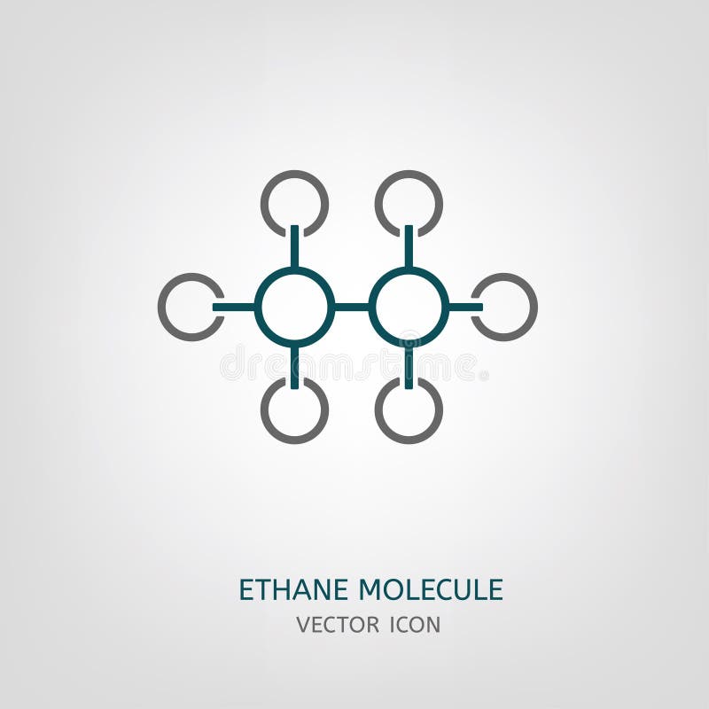 Ícone da molécula da etana ilustração do vetor. Ilustração de esfera ...