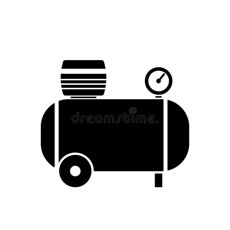 Ícone Da Silhueta Do Compressor De Ar Ilustração do Vetor - Ilustração ...
