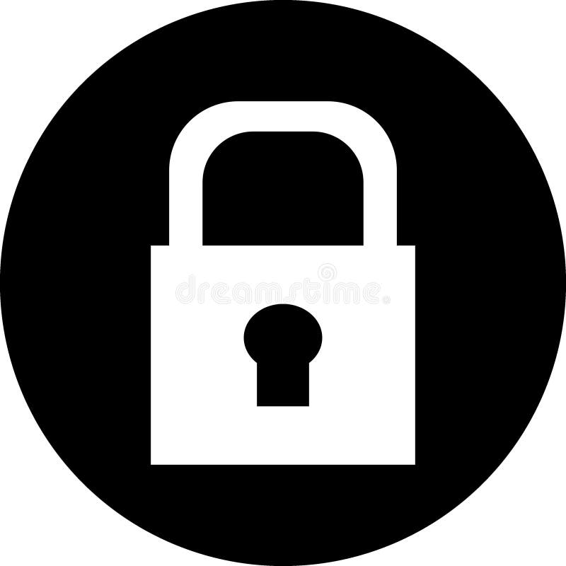 ícone De Cadeado Em Preto E Branco Botão Com Sinal De Cadeado ...