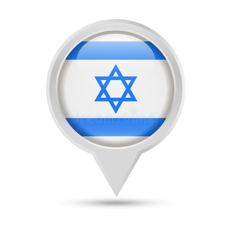 Ícone De Israel Flag Round Pin Vetora Ilustração Stock - Ilustração de ...