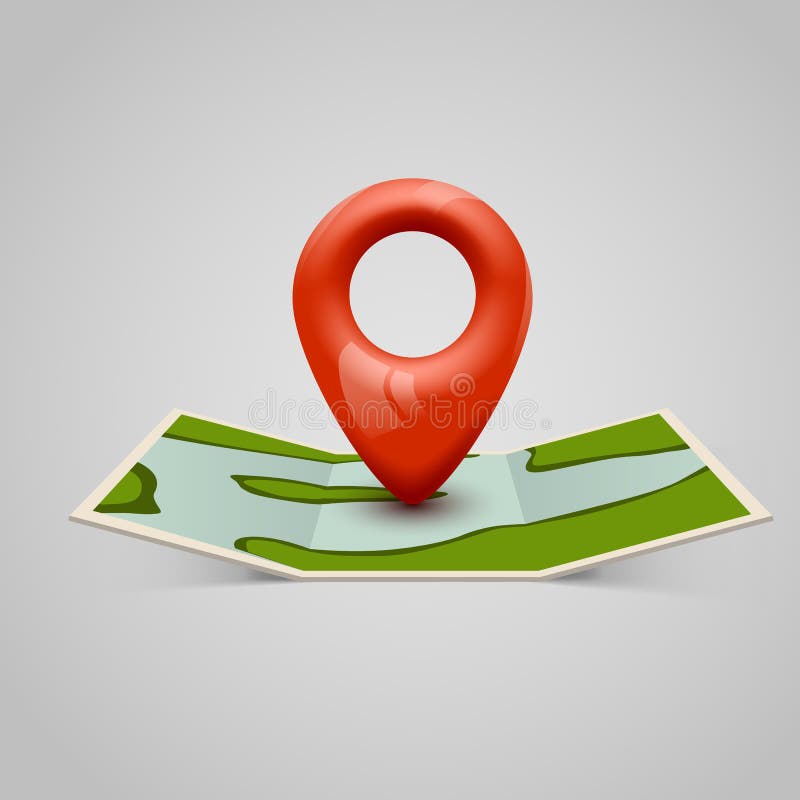 Ícone De Papel Do Mapa Com Pin Pointer Ilustração do Vetor - Ilustração ...