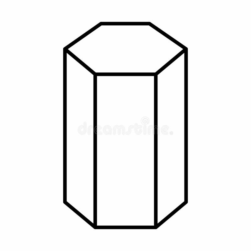 Ícone de prisma hexagonal ilustração do vetor. Ilustração de geometria ...
