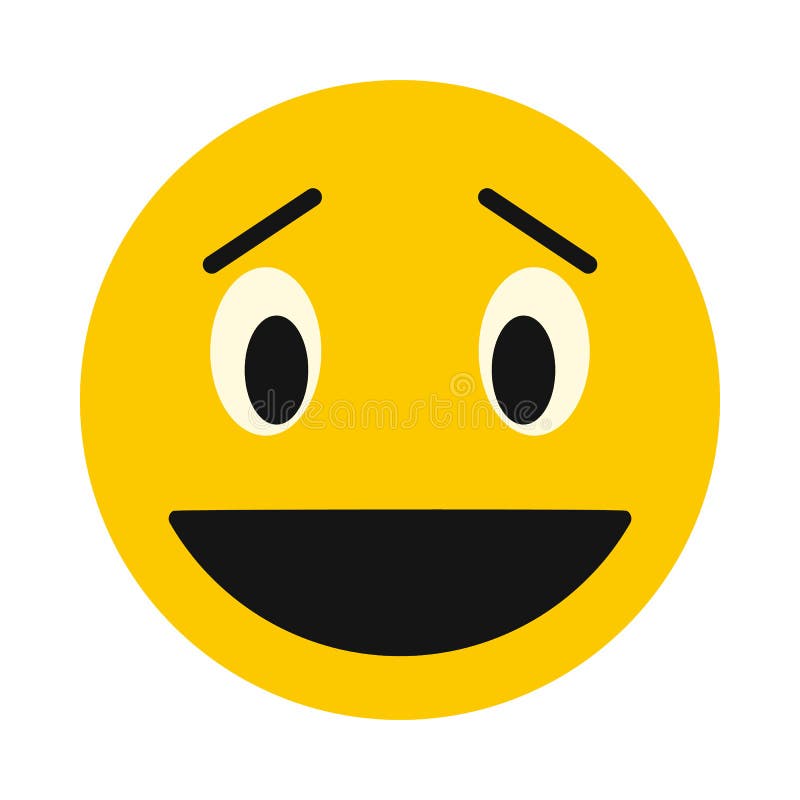 Emoticon De Riso Do Smiley Cara Feliz Dos Desenhos Animados Com Boca E ...