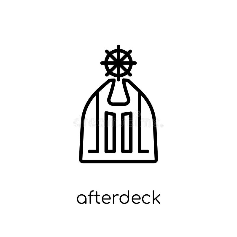 ícone Do Afterdeck Ícone Linear Liso Moderno Na Moda Do Afterdeck Do ...