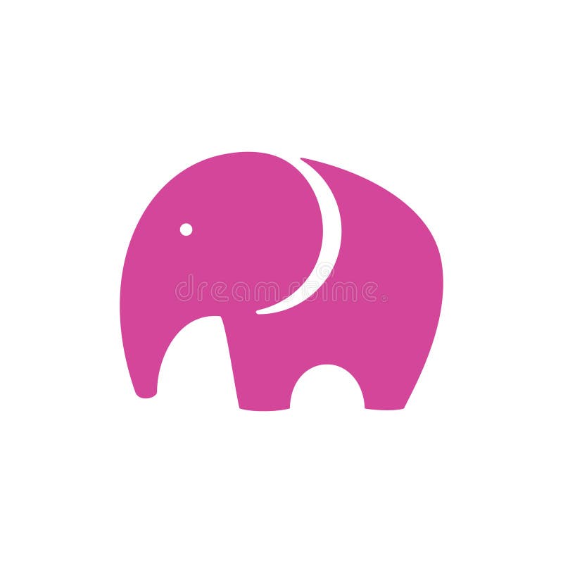 Ícone Do Elefante Cor-de-rosa Ilustração do Vetor - Ilustração de ...