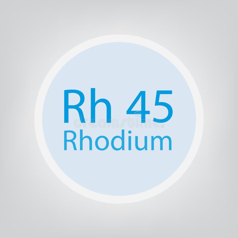 Elemento Químico Do Rh Do Ródio Rendição 3d Ilustração Stock ...