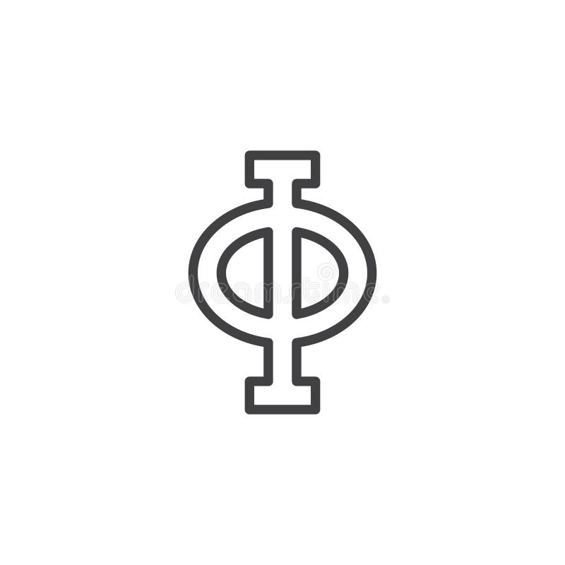 Ícone Do Esboço Da Letra Da Phi Ilustração do Vetor - Ilustração de ...