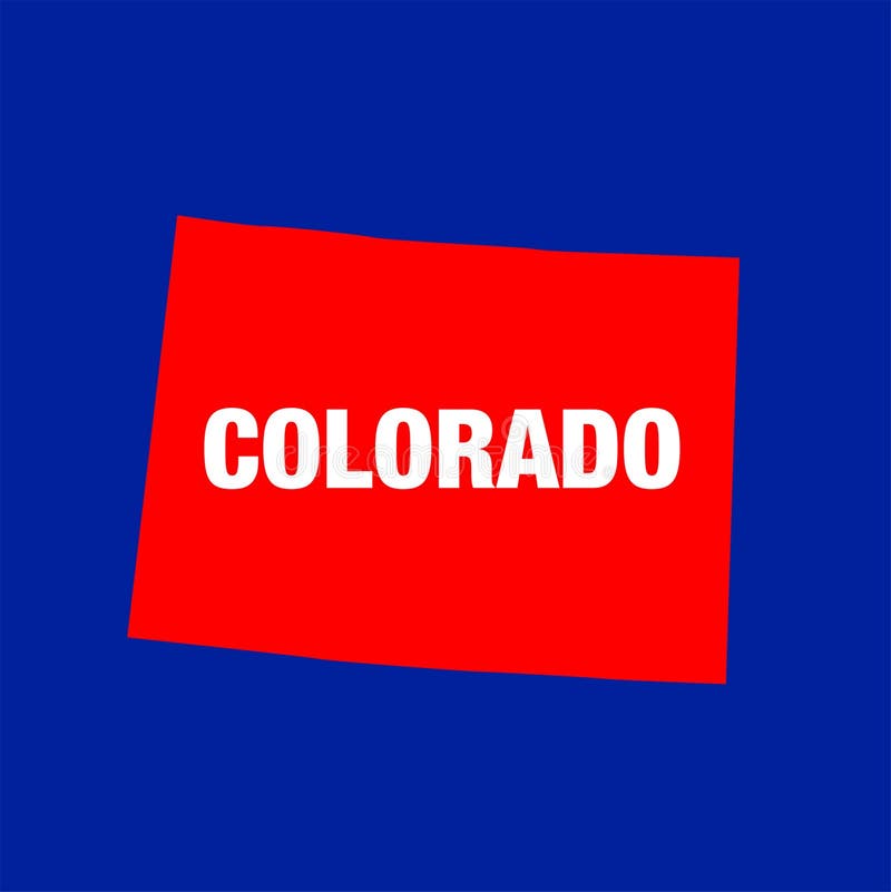 ícone Do Mapa Do Estado Do Colorado Em Fundo Azul Ilustração do Vetor ...