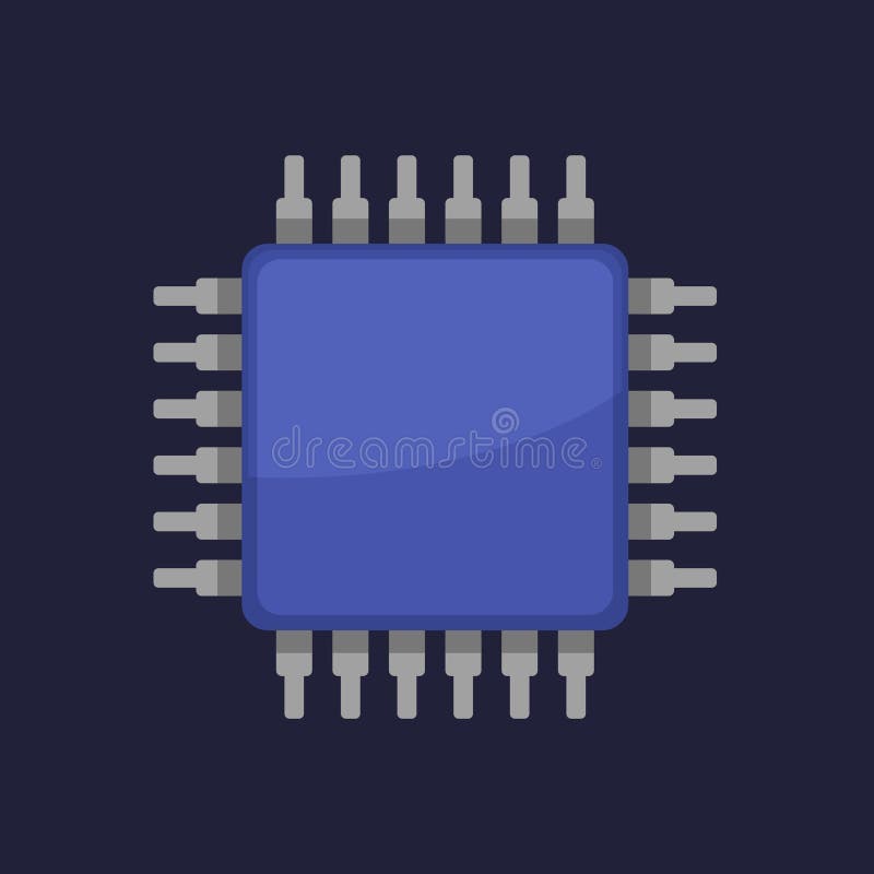ícone Do Processador Digital. Microchip Cpu. Vetor Ilustração do Vetor ...