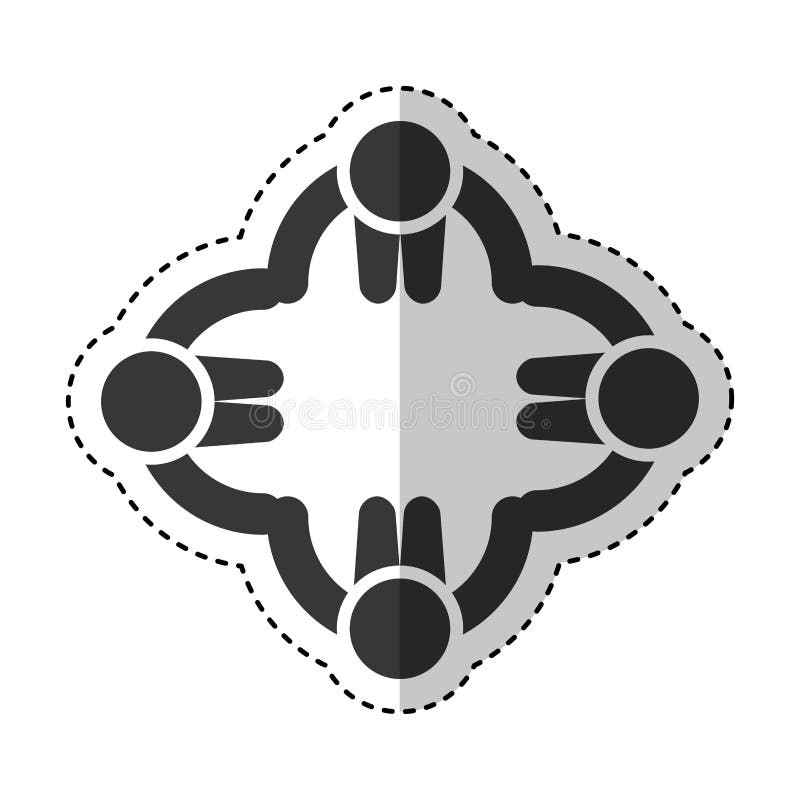 ícone Do Símbolo Da Silhueta Dos Trabalhos De Equipa Ilustração Stock ...