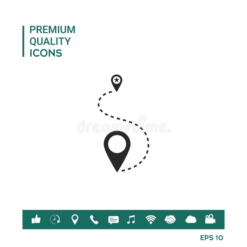 Ícone do símbolo de lugar ilustração do vetor. Ilustração de busca ...