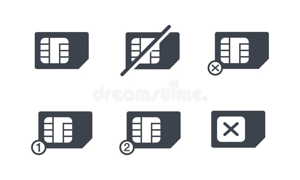 Ícone Do Símbolo De SIM Card Indicator Ilustração do Vetor - Ilustração ...