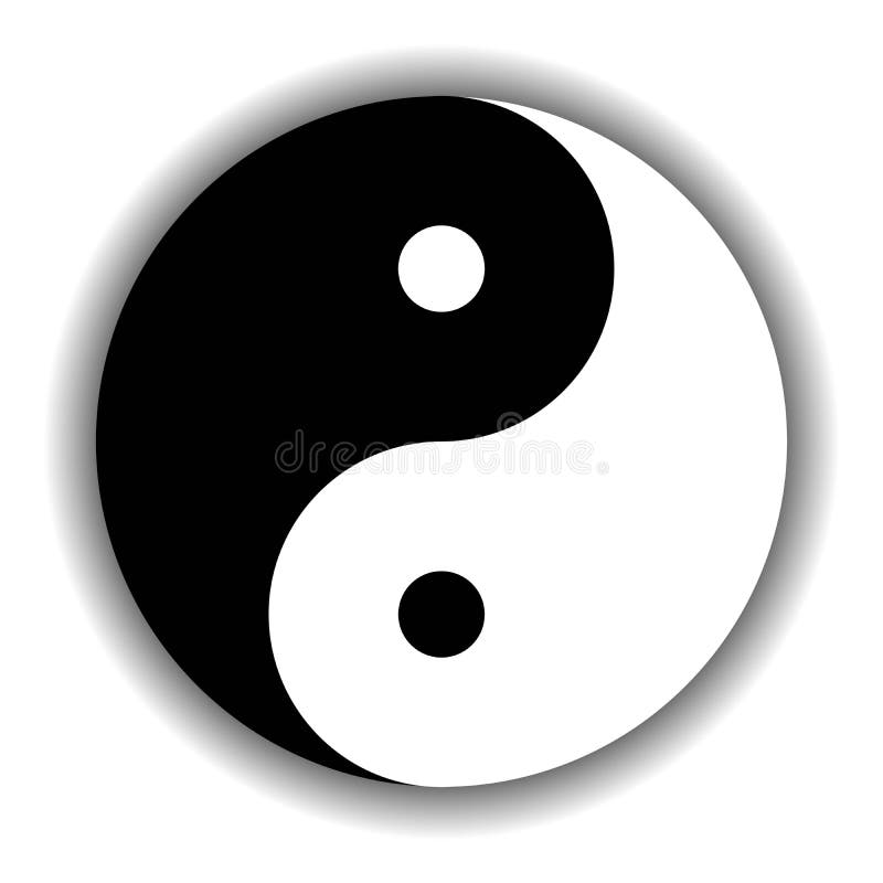 Ícone Do Símbolo De Yin Yang Em Preto E Branco Ilustração do Vetor ...