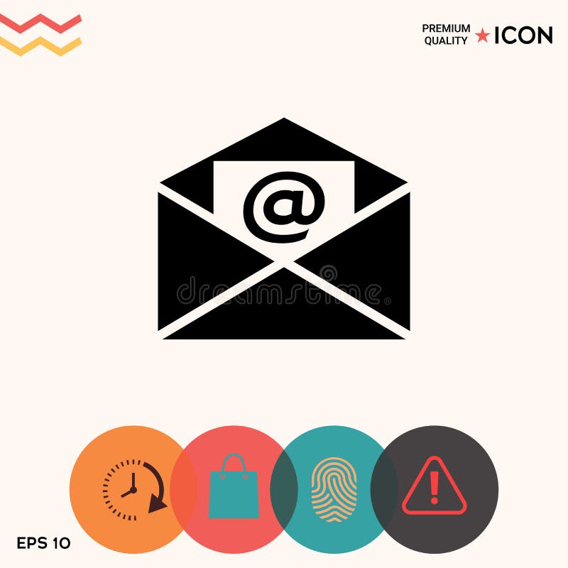 Ícone do símbolo do email ilustração do vetor. Ilustração de postagem ...