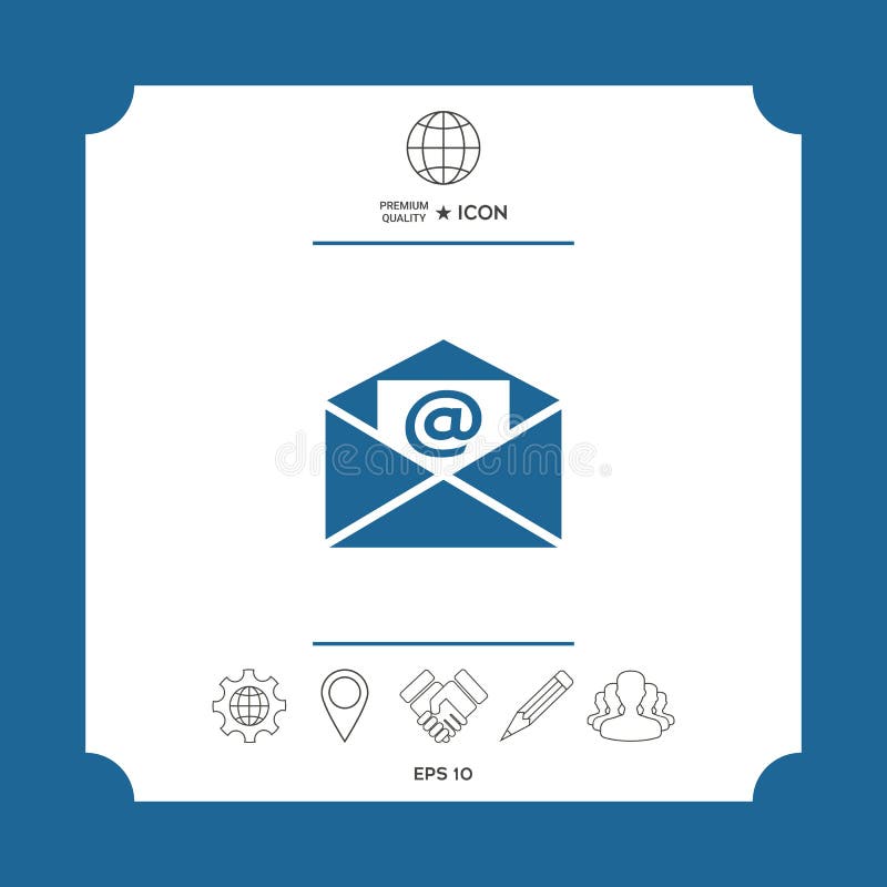 Ícone do símbolo do email ilustração do vetor. Ilustração de rede ...
