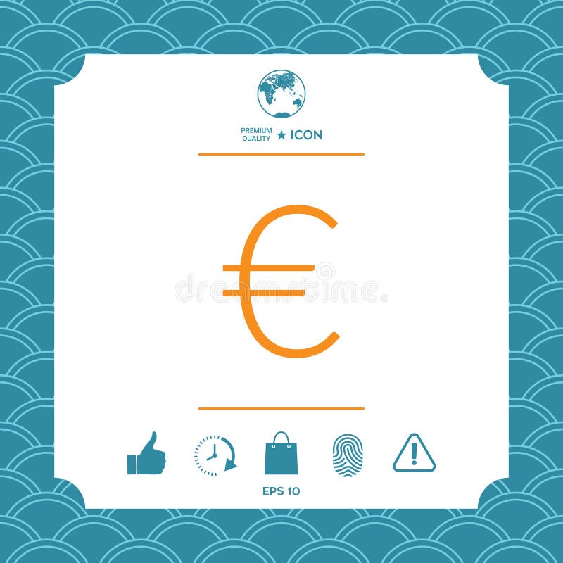 Ícone do símbolo do Euro ilustração do vetor. Ilustração de fundo ...