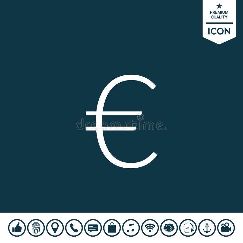 Ícone do símbolo do Euro ilustração do vetor. Ilustração de econômico ...